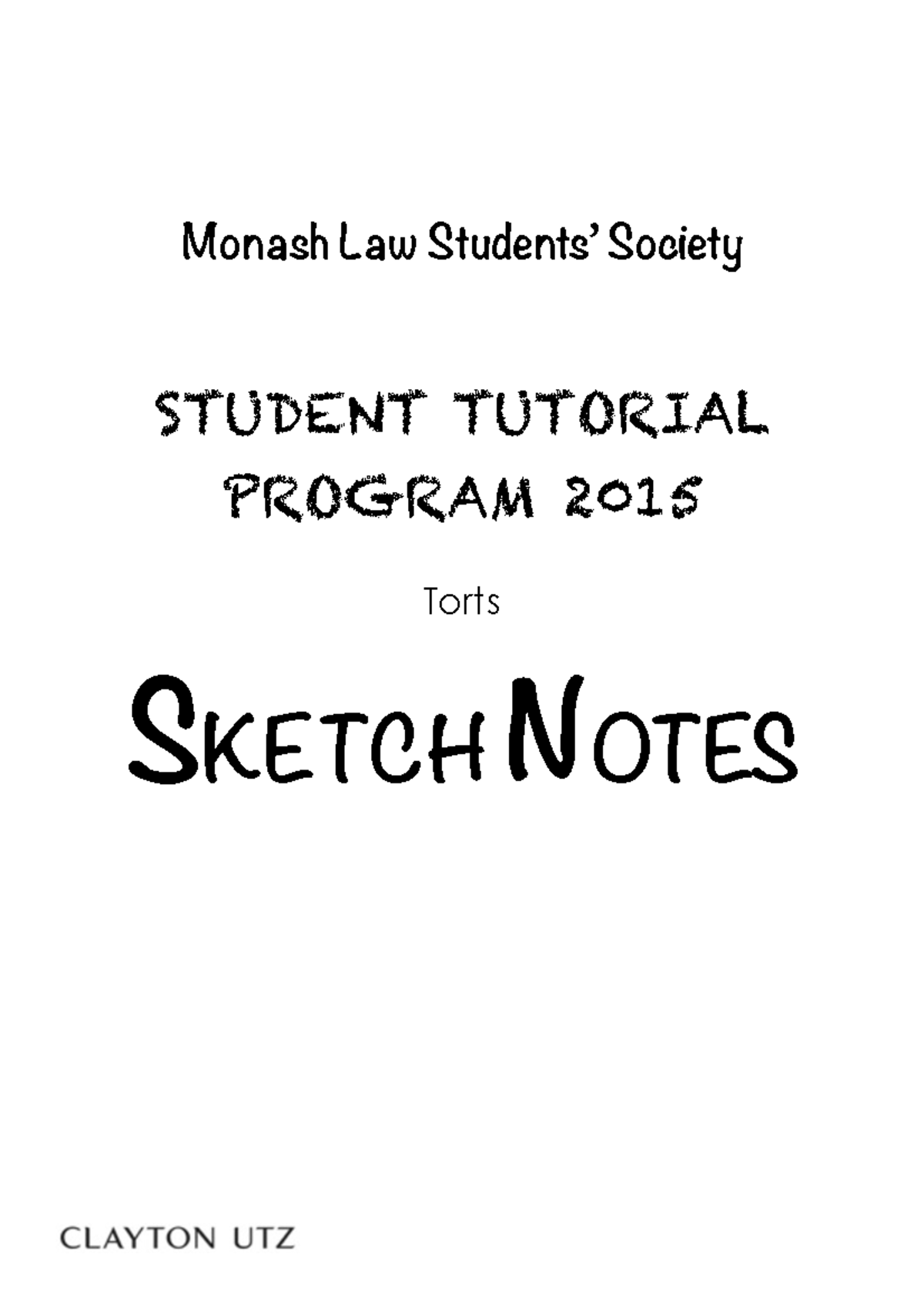 Sketchnotes 2015 Law1113 Monash Studocu