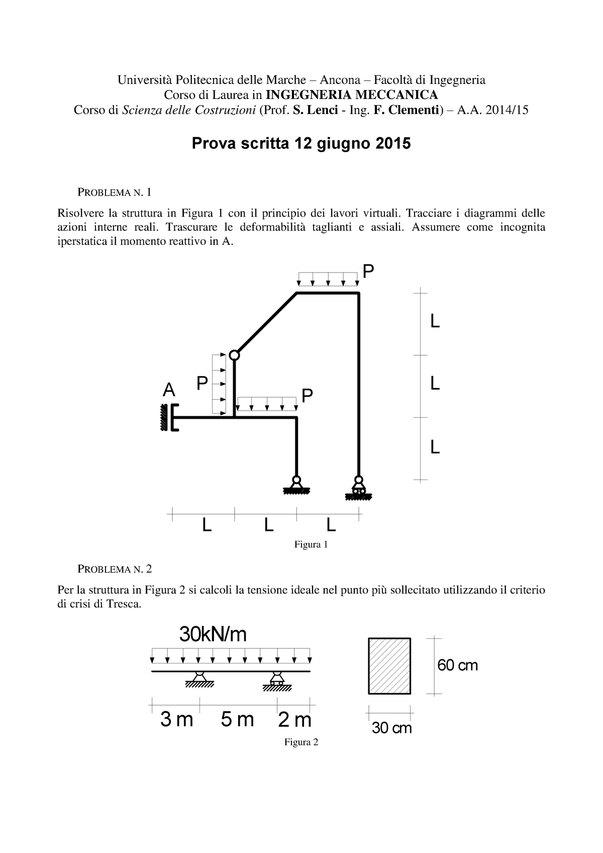 Appelli Scienza Delle Costruzioni 2016 Corso Di Laurea In