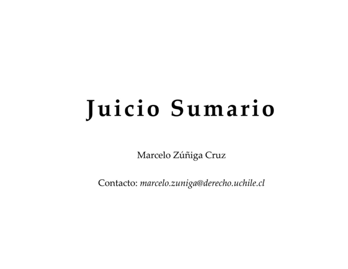 Esquema Juicio Sumario Derecho Procesal Ii Studocu