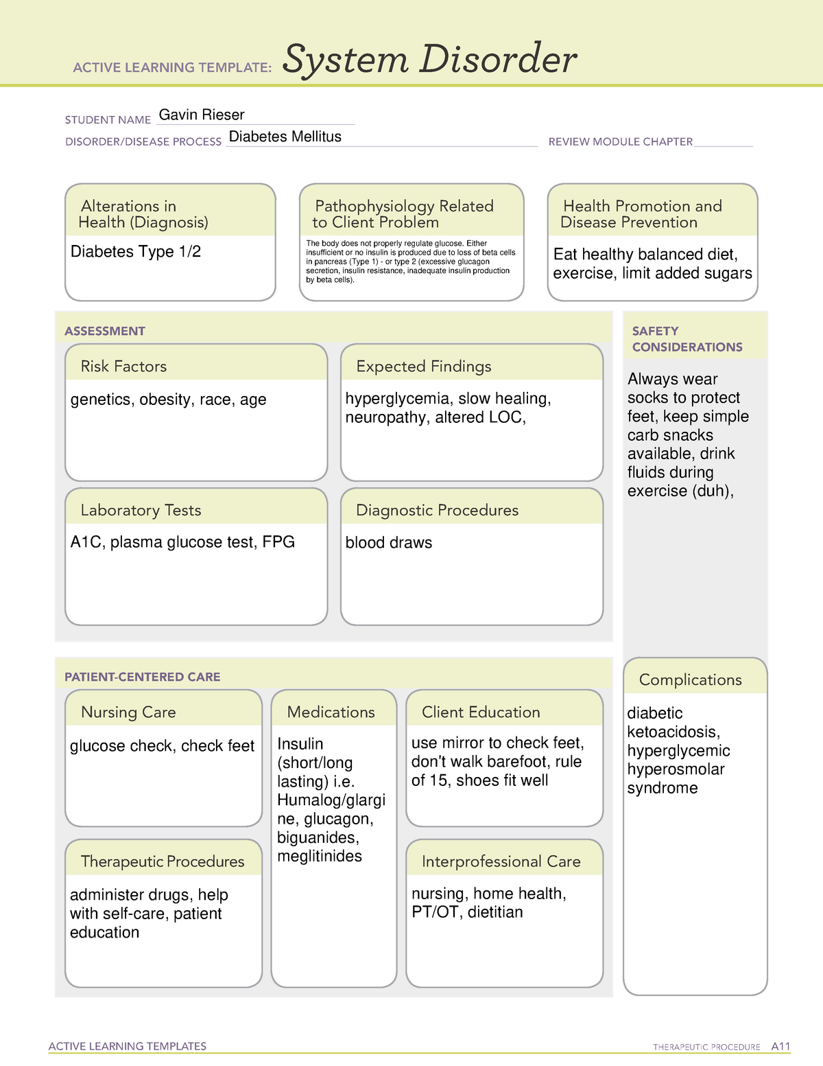 Ati Active Learning Template System Disorder