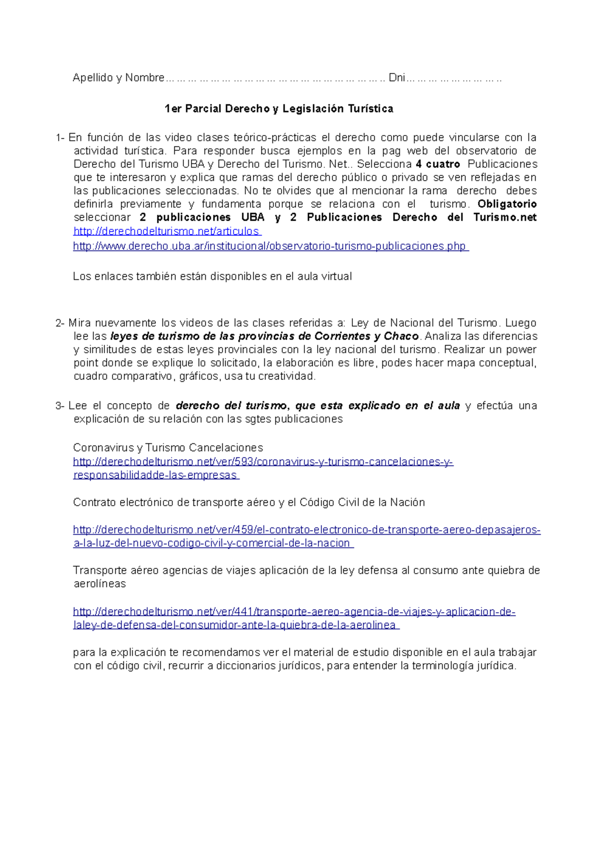 1 Parcial Derecho Y Legislacion 21 Apellido Y Studocu