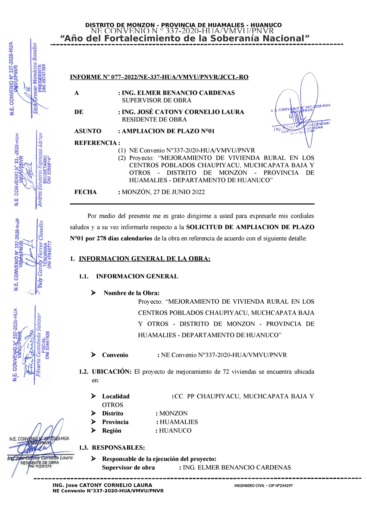 5 Informe N° 077 Ampliacion De Plazo N°01 Ne Convenio N ° 337 2020