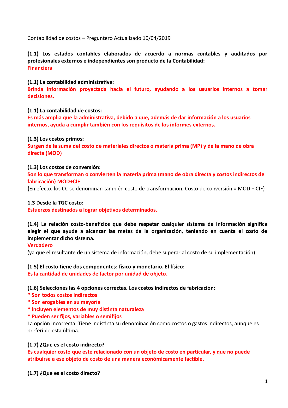 Cuestionario De Contabilidad Y Costos Docx Cuestionario De Contabilidad