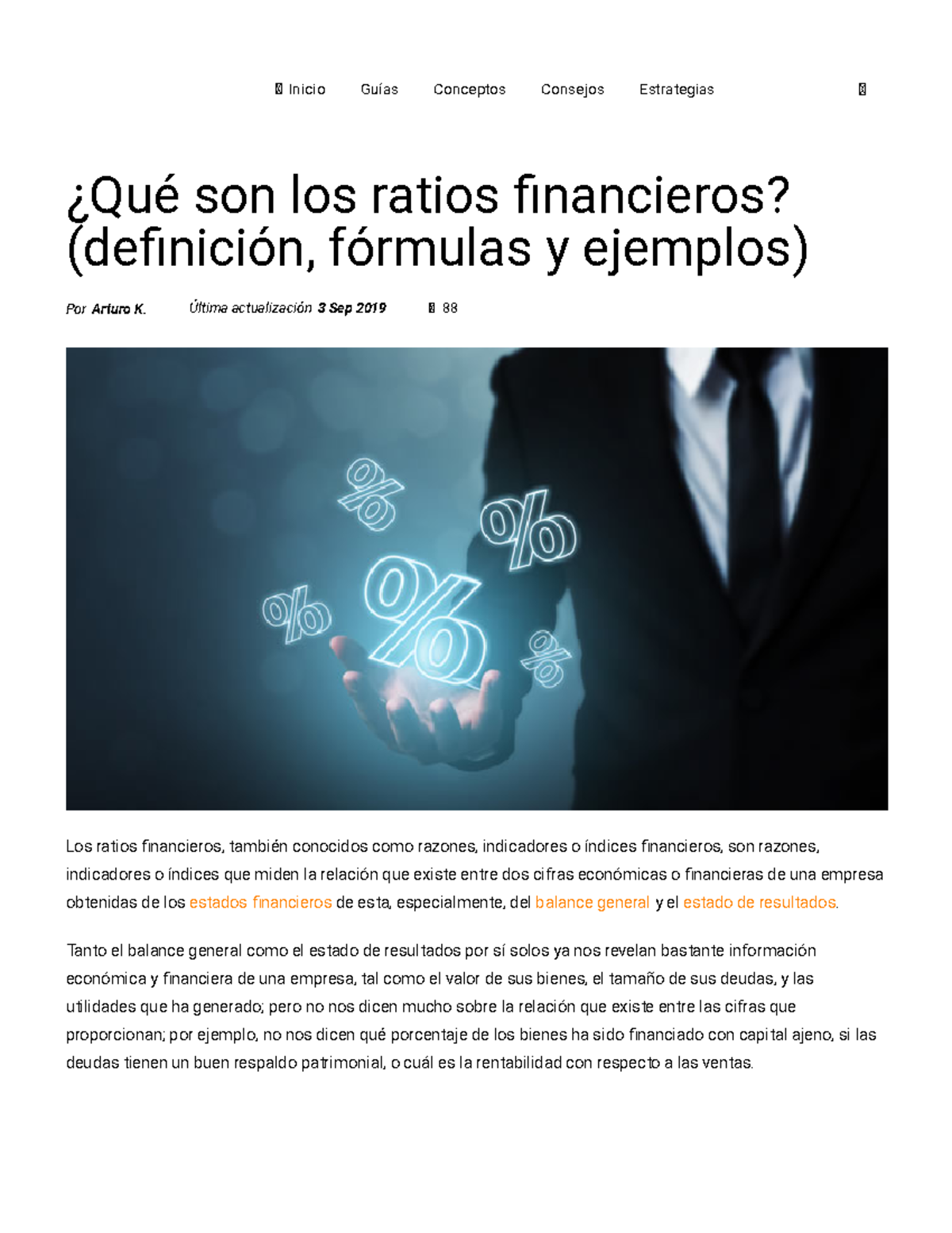 Resumen Ratios ฀ Inicio Guías Conceptos Consejos Estrategias ¿qué Son