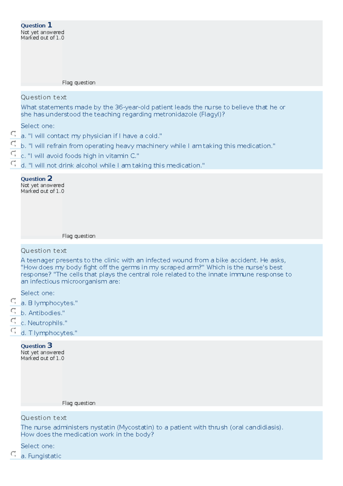 Nurs 3116 Notes Question 1 Not Yet Answered Marked Out Of 1 Flag