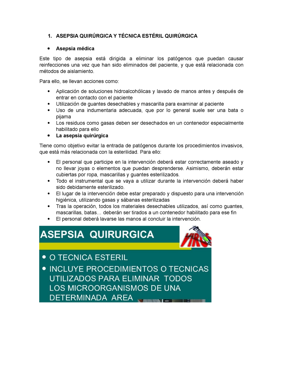 Solucion De Guia De Perioperatorio 1 Asepsia QuirÚrgica Y TÉcnica