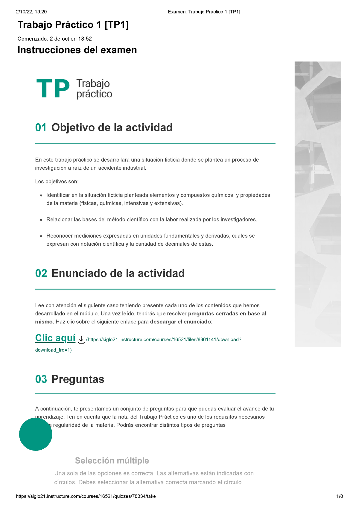 Examen Trabajo Práctico 1 Tp1 70 Trabajo Práctico 1 Tp1