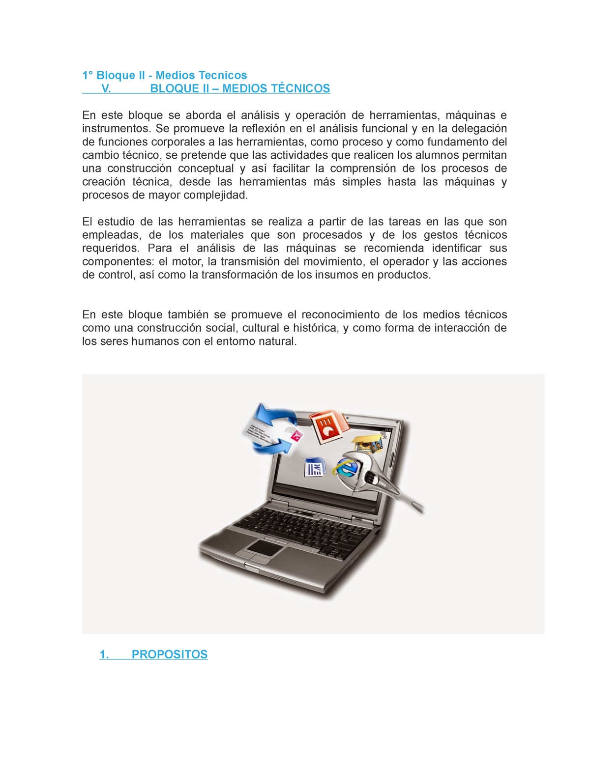 Bloque 2 1er Año Es Muy Buena 1° Bloque Ii Medios Tecnicos V