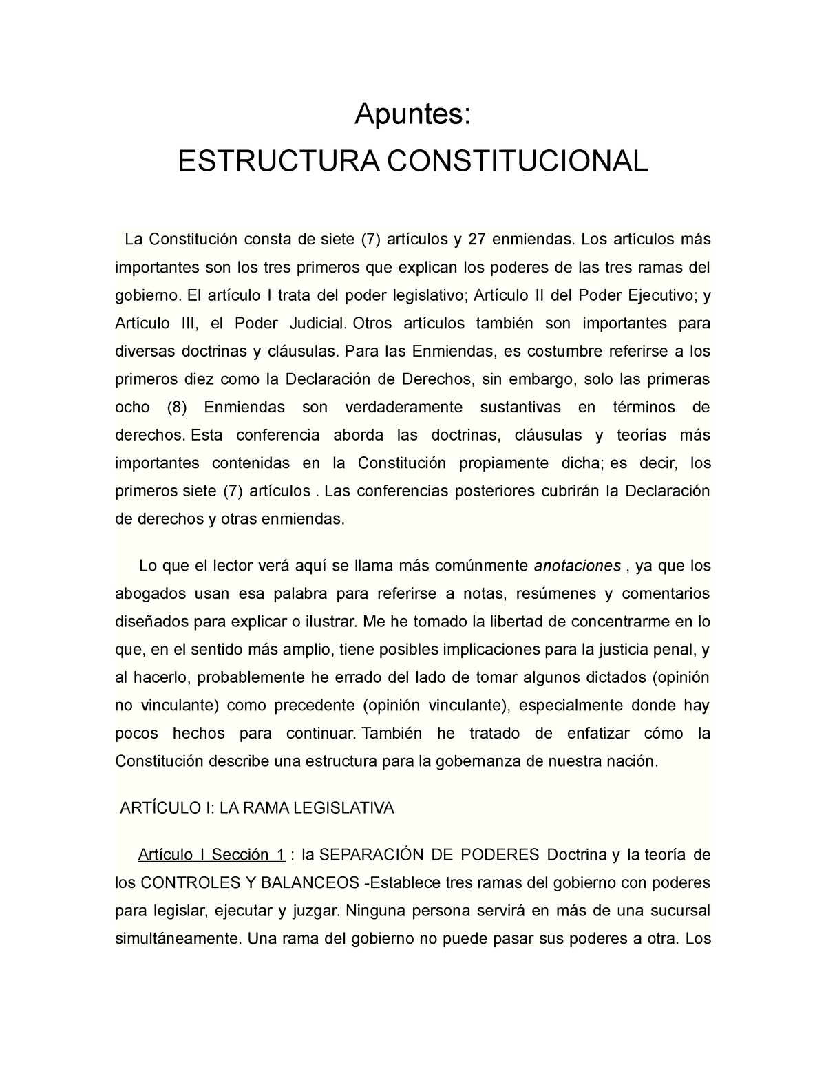 Estructura Constitucional Apuntes Apuntes Estructura