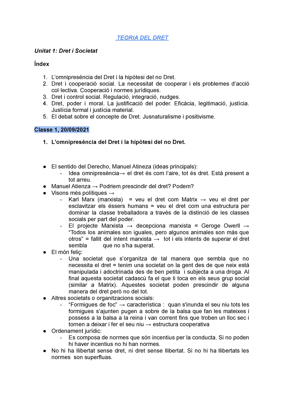 Teoria De Teoria Del Dret Universitat Upf Teoria Del Dret Unitat 1