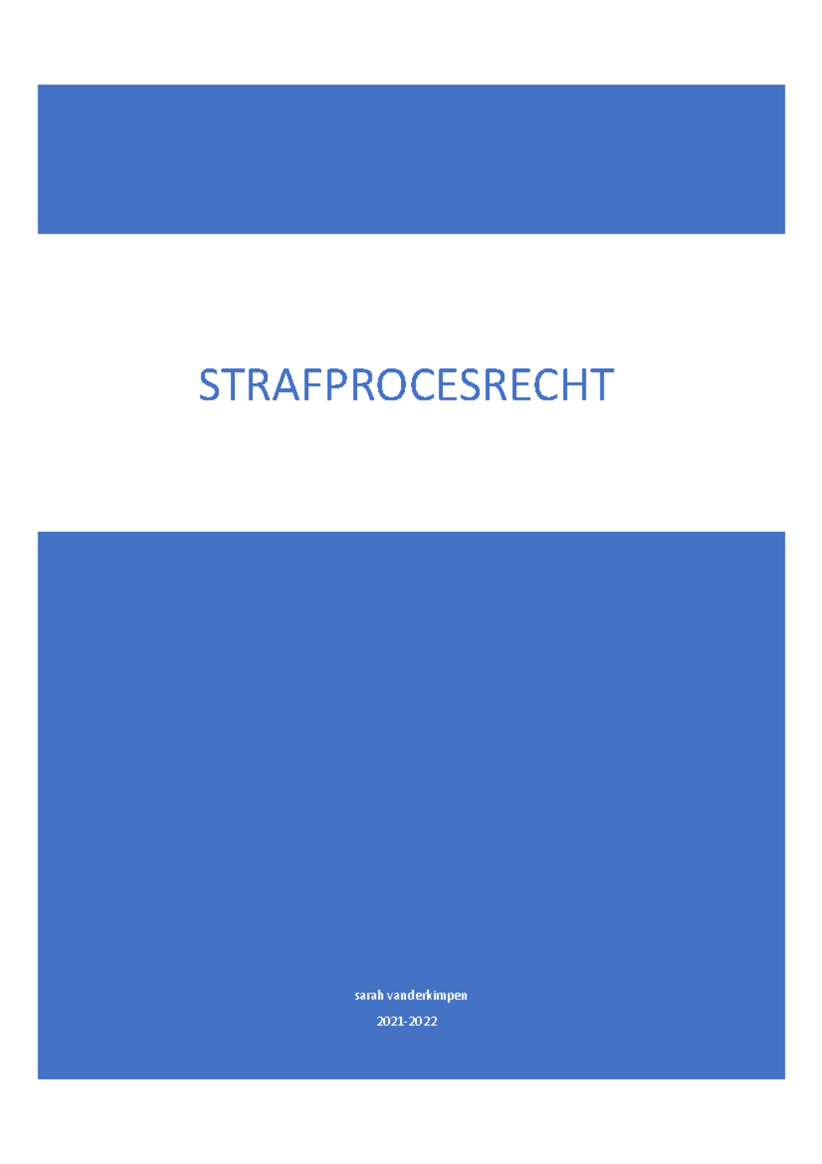 Strafproces Sarah Vanderkimpen 2021 Strafprocesrecht