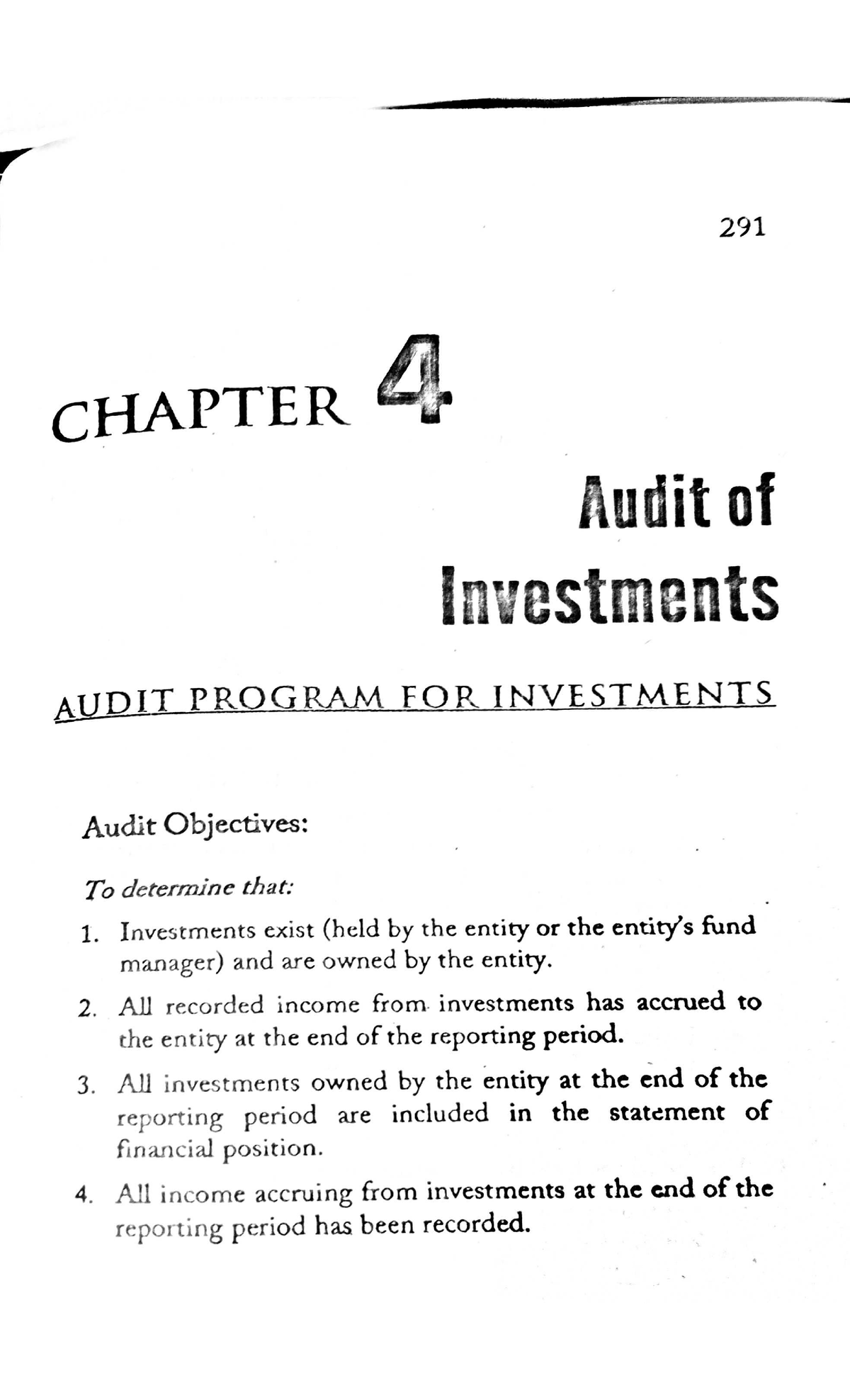 Audit Of Investments Roque Bs Accountancy Studocu