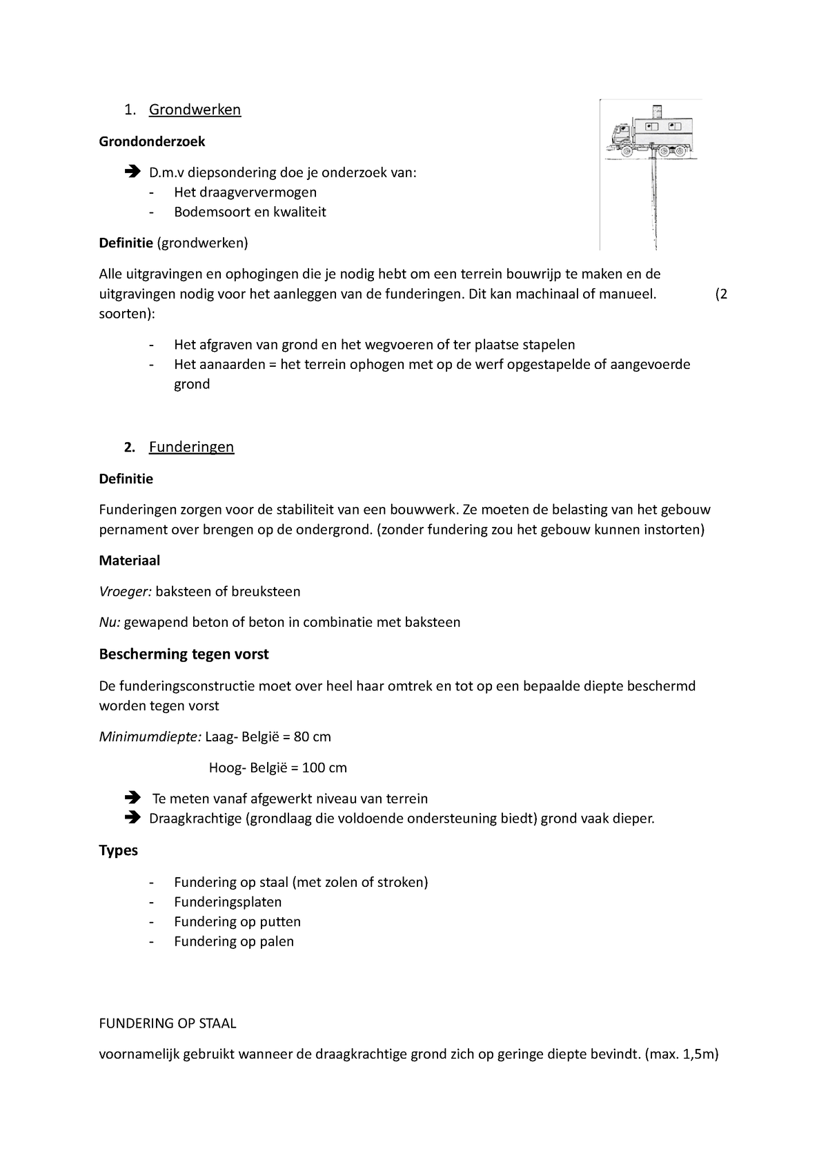 Constructie En Materialen Funderingen 1 Grondwerken Grondonderzoek D