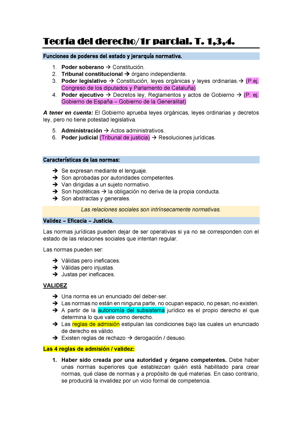 Teoría Del Derecho Temas 134 Teoría Del Derecho1r Parcial T 13