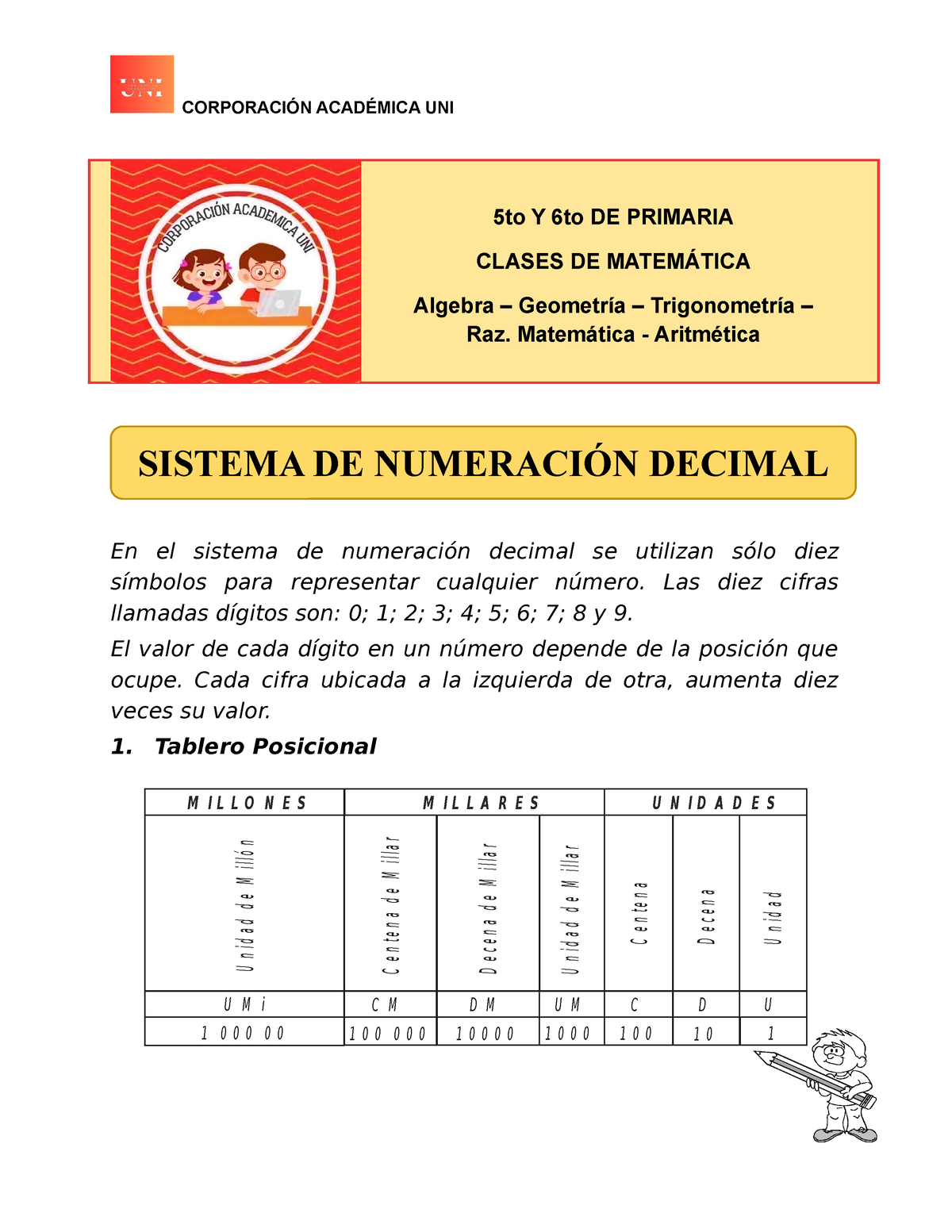 Clase 2 Sistema De Numeración Decimal En El Sistema De Numeración