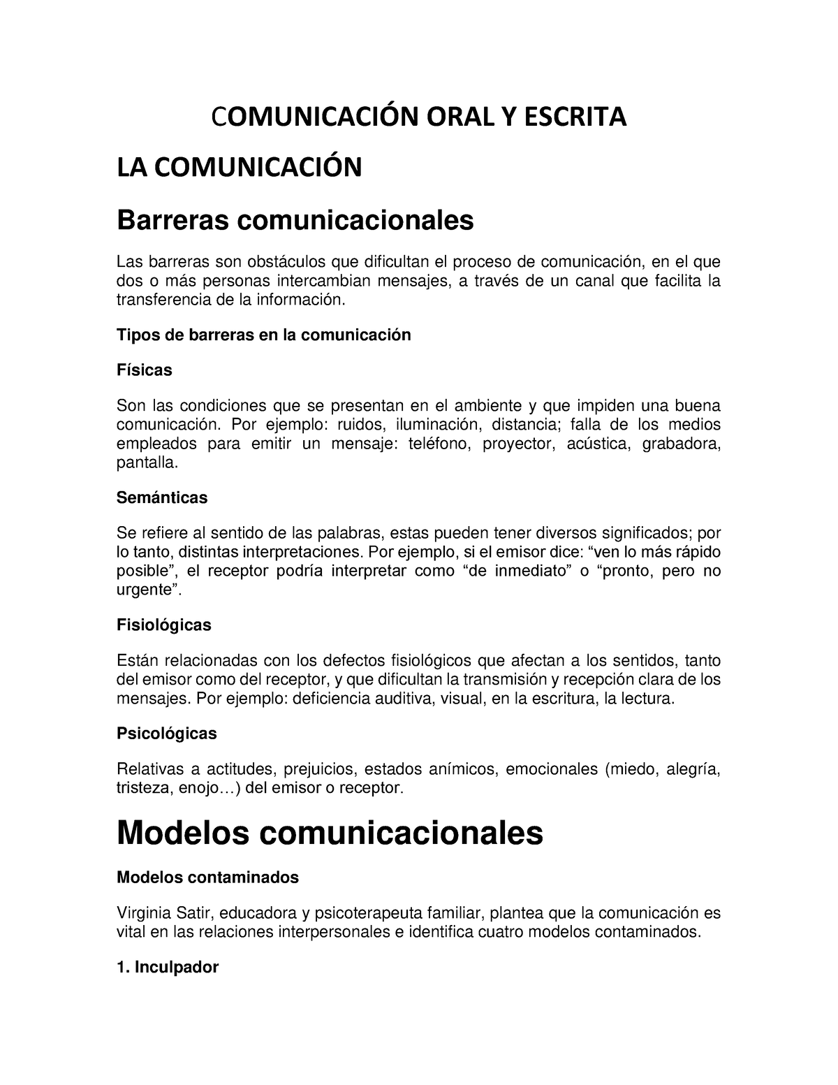 Comunicación Oral Y Escrita C Omunicaci”n Oral Y Escrita La