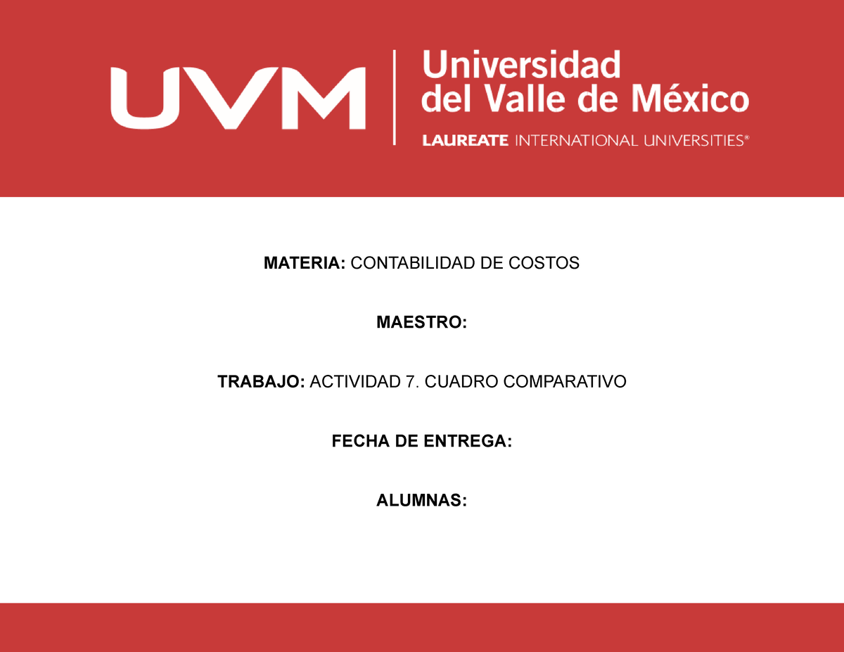 Act 7 Cuadro Comparativo Contabilidad De Costos Uvm Studocu