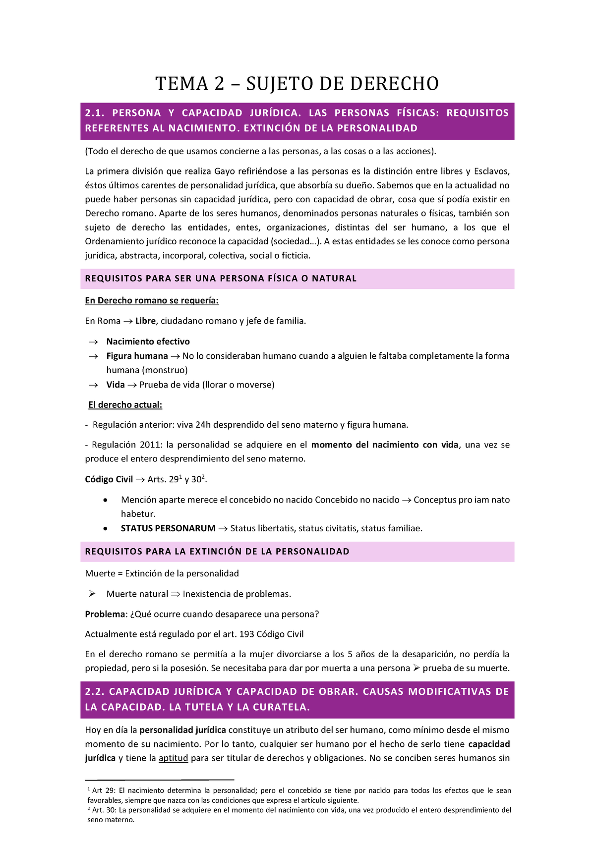 Tema 2 Sujeto De Derecho Tema 2 Sujeto De Derecho 2 Persona Y