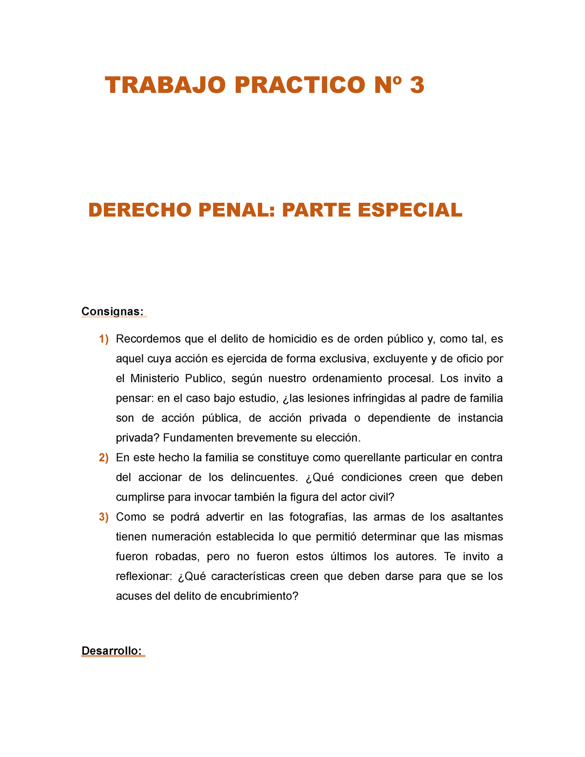 Trabajo Practico Nº 3 100 Trabajo Practico Nº 3 Derecho Penal