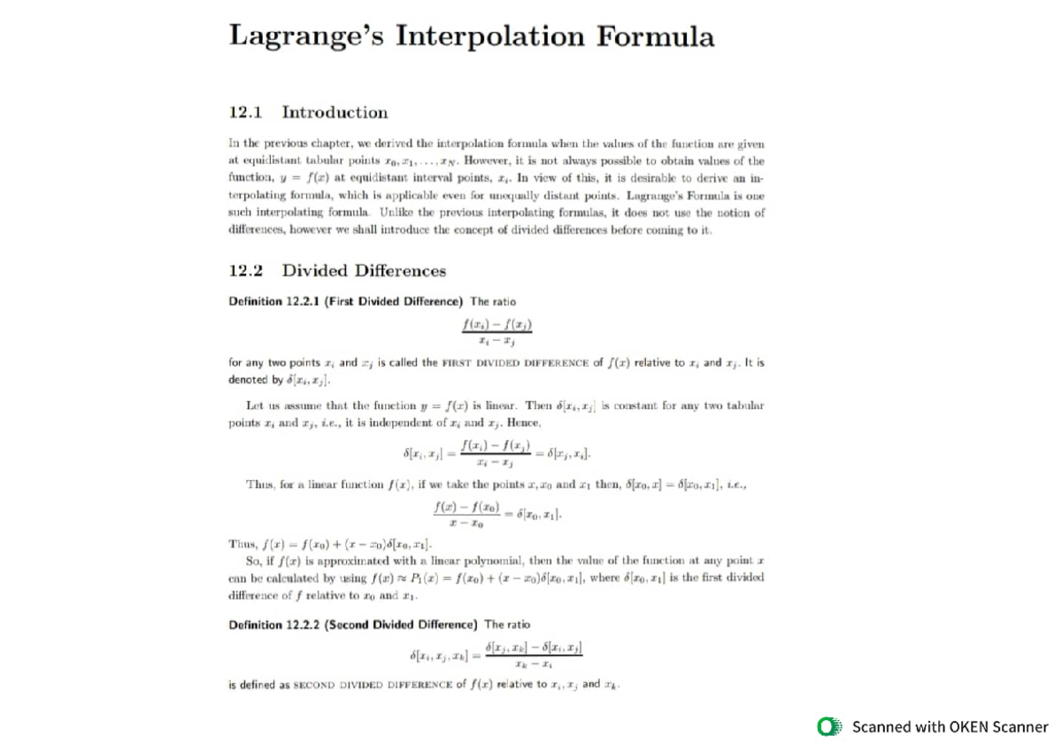 Lagranges Interpolation Formula Numerical Methods Studocu