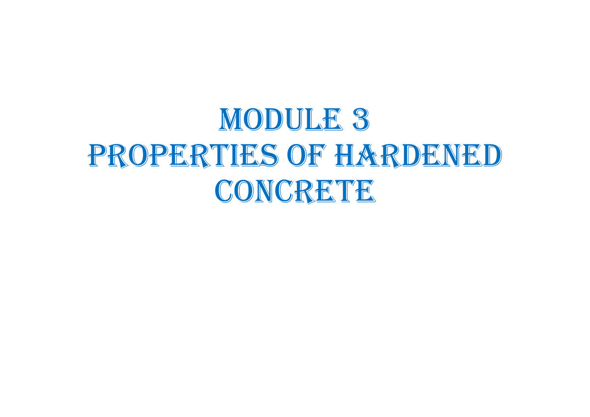 Ppt 8 Properties Of Hardened Concrete Module 3 Properties Of Hardened