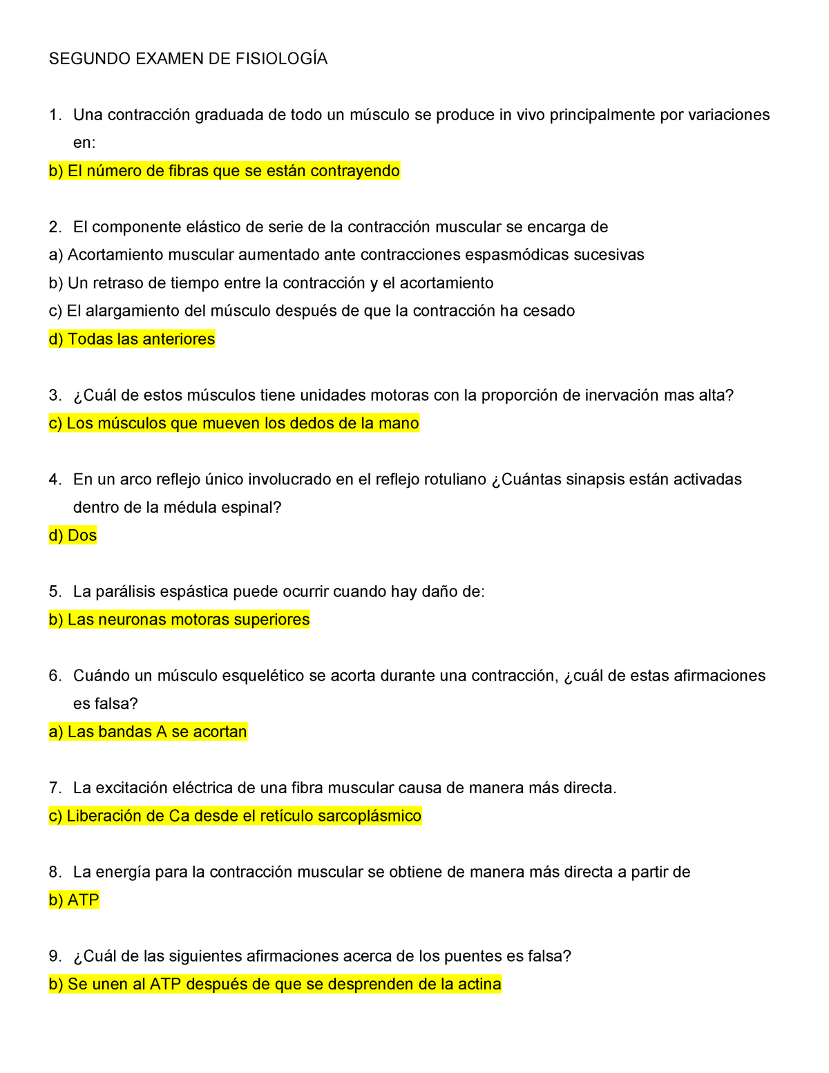 Examen 2015 Preguntas Y Respuestas Segundo Examen De 1 Una Graduada