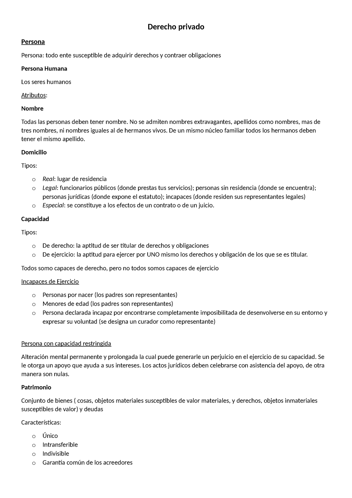 Persona Humana Derecho Privado Derecho Privado Persona Persona Todo