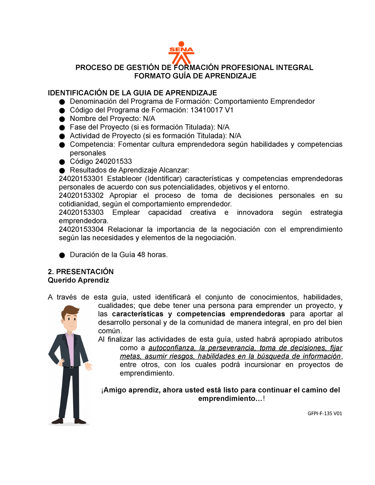 Guía 1 Comportamiento Emprendedor 1 Proceso De GestiÓn De FormaciÓn