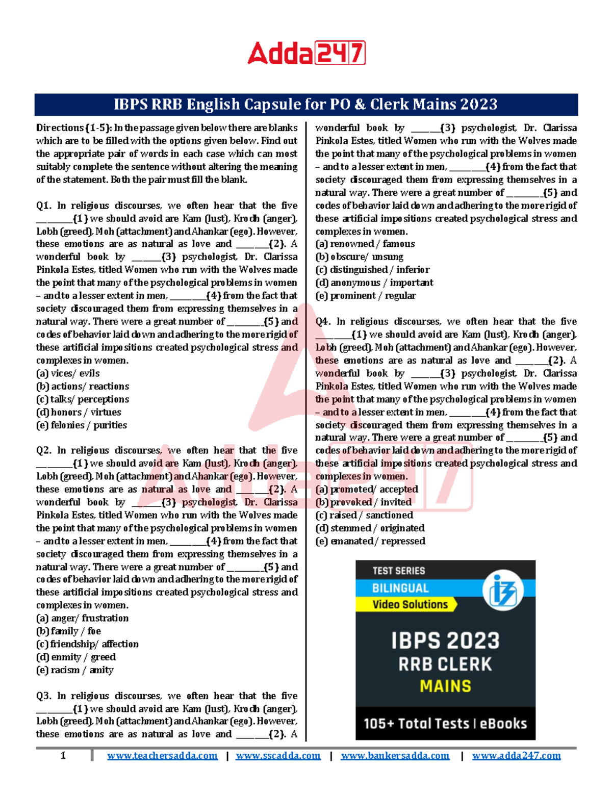 English Capsule For Ibps Rrb Po And Clerk Mains 2023 1379 Ibps Rrb