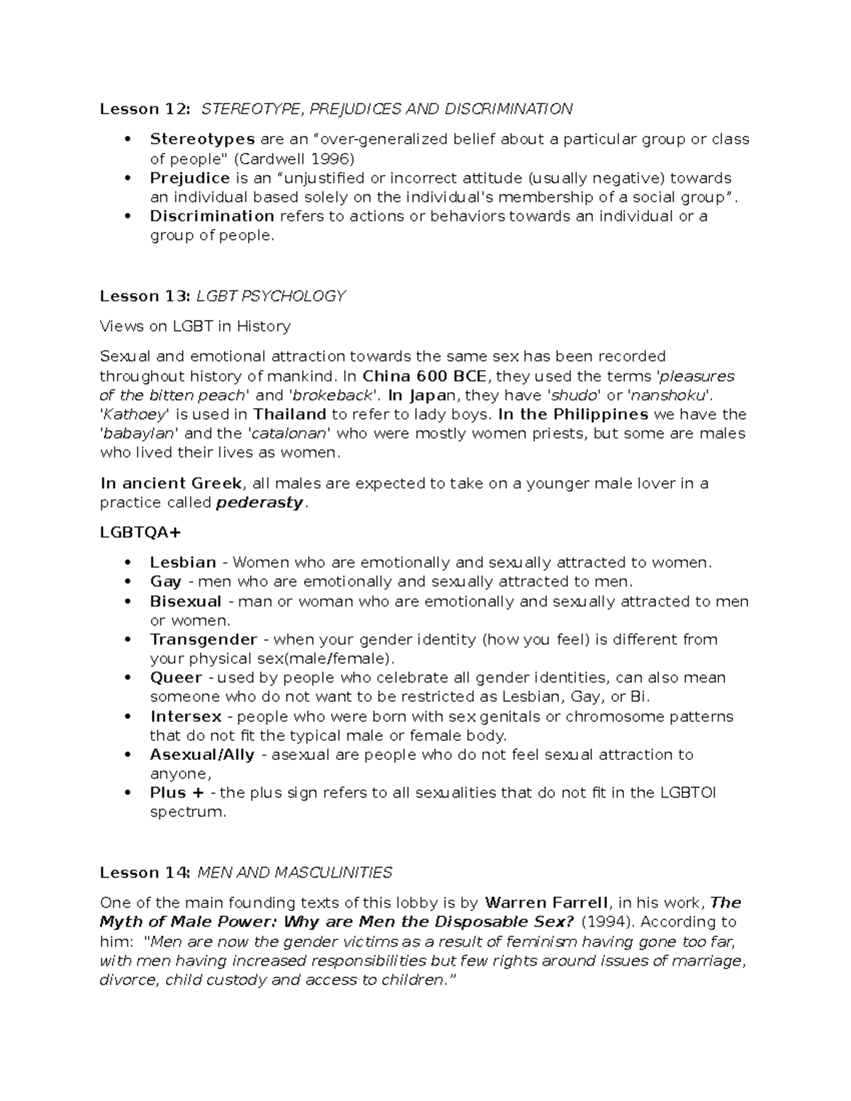 Ge3 Reviewer Lesson 12 Stereotype Prejudices And Discrimination