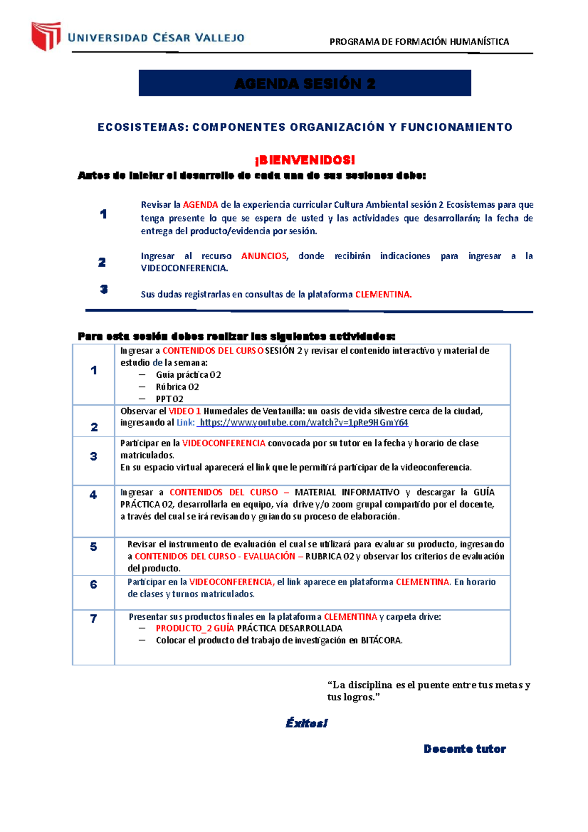 Agenda 02 Programa De FormaciÓn HumanÍstica Ecosistemas