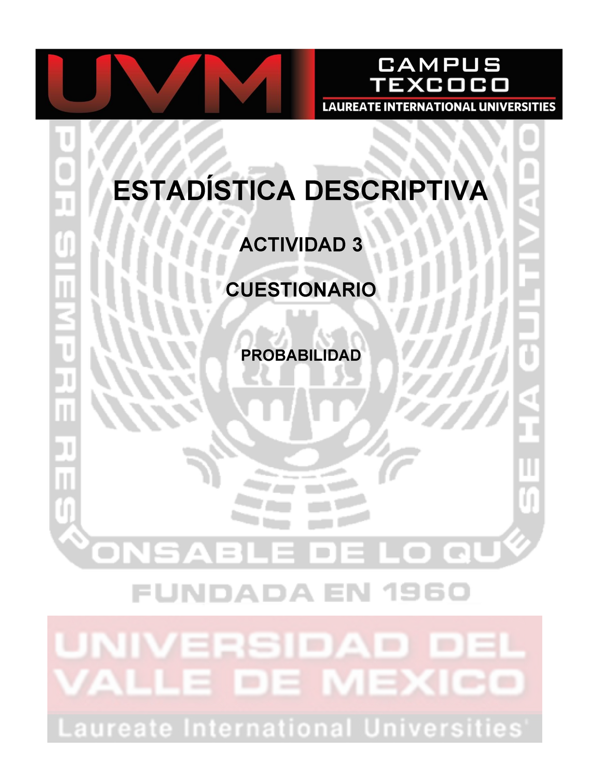 A3 Uvm Studocu EstadÍstica Descriptiva Actividad 3 Cuestionario