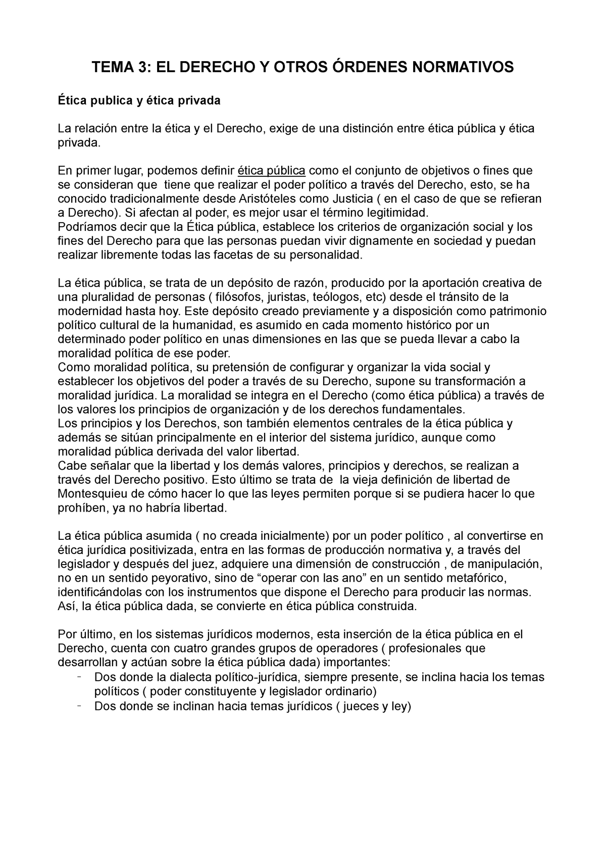 Tema 3 El Derecho Y Otros órdenes Normativos Tema 3 El Derecho Y