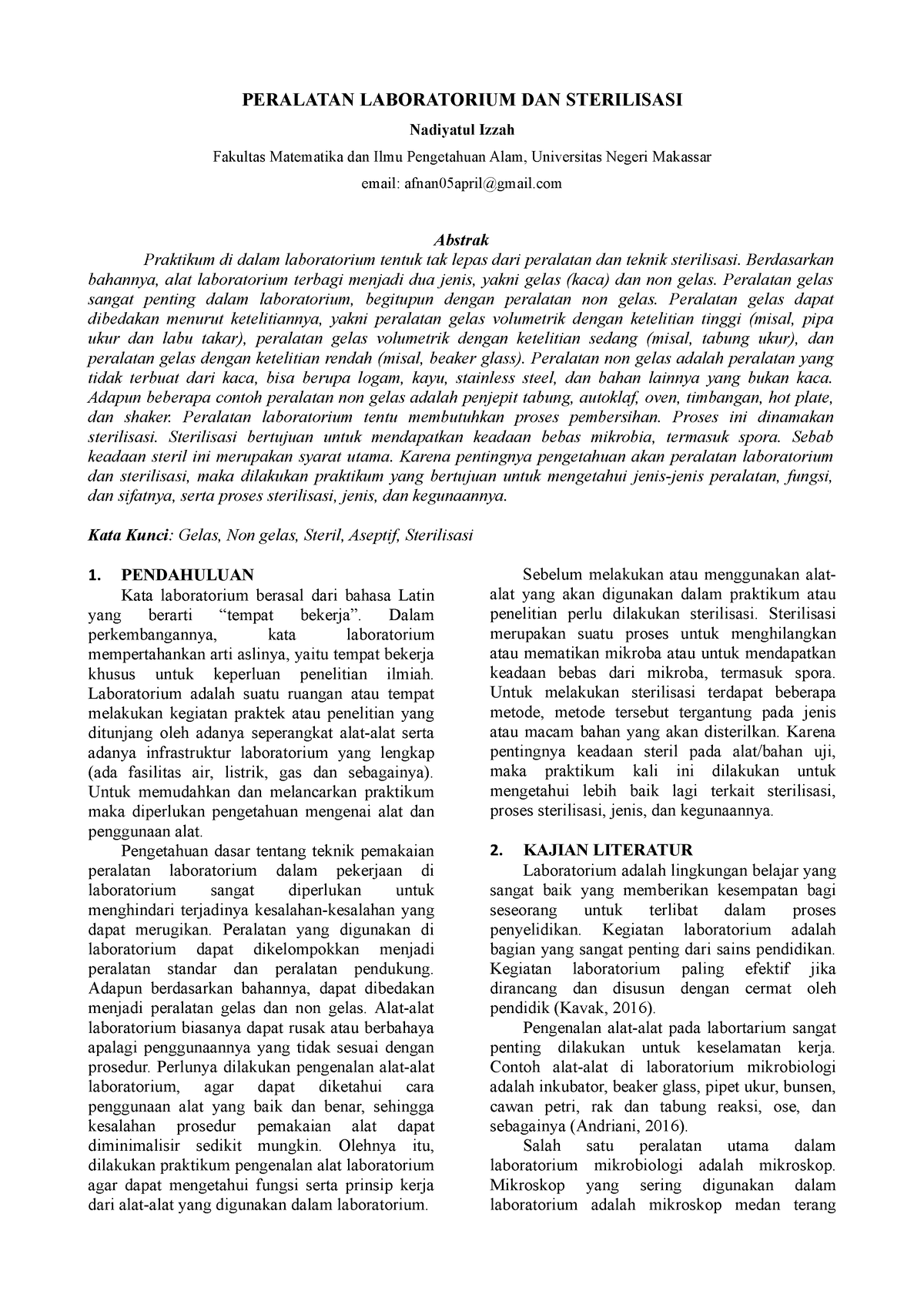 Unit 1 Jurnal Laporan Mikrobiologi Fix Peralatan Laboratorium Dan