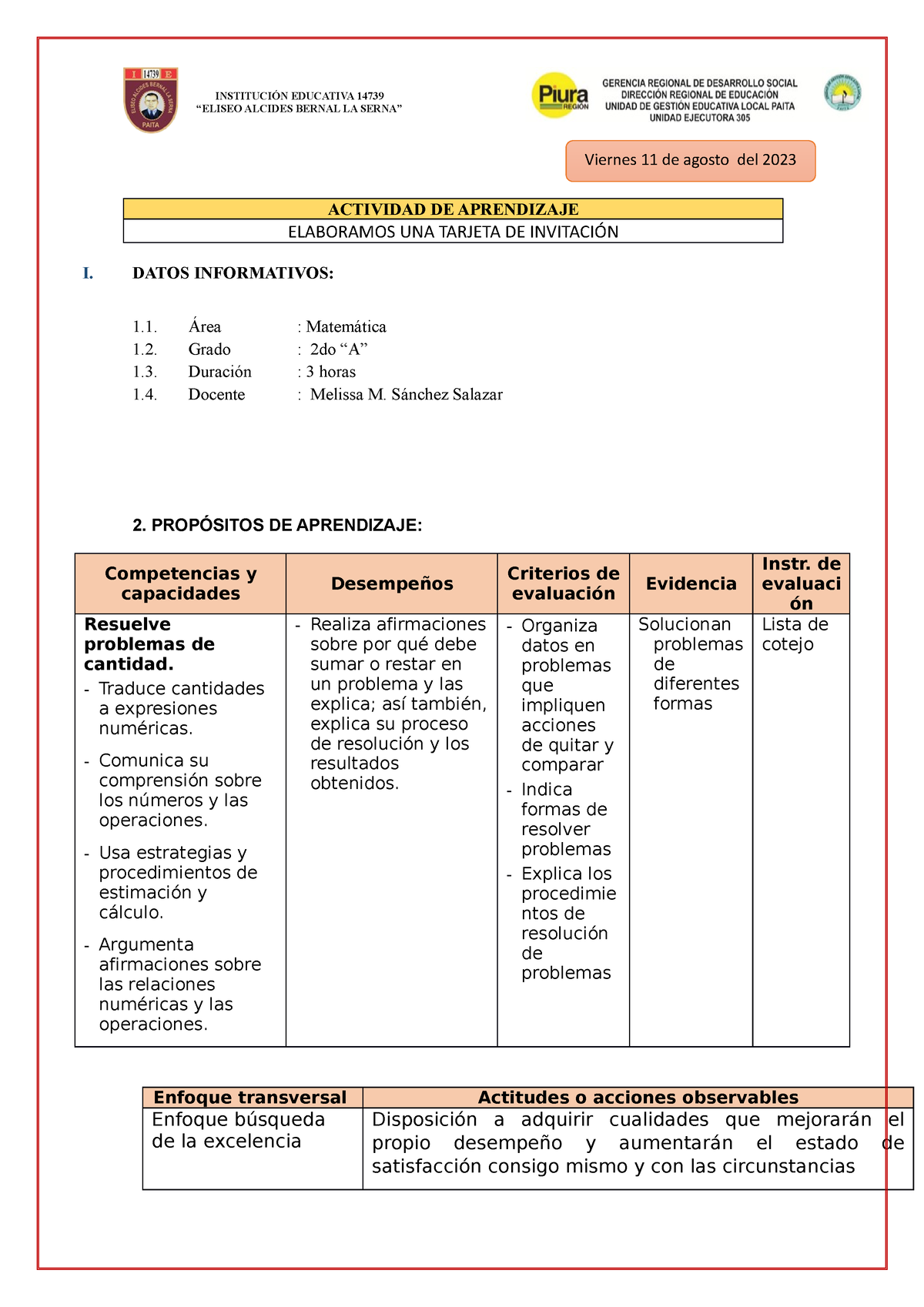 Elaboramos Una Tarjeta Actividad De Aprendizaje Elaboramos Una