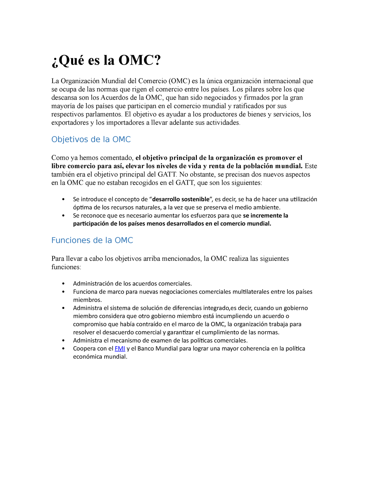 Qué Es La Omc Apuntes ¿qué Es La Omc La Organización Mundial Del