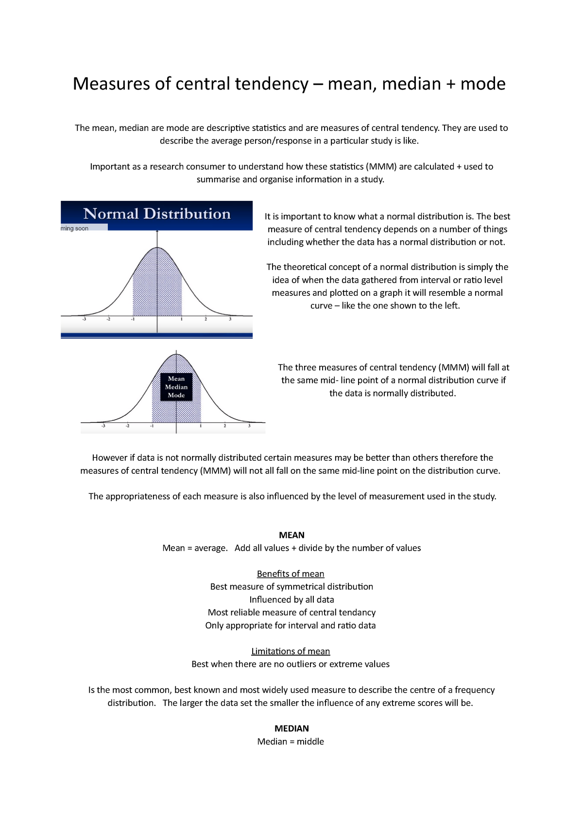 Measuring Central Tendancy Mean Median And Mode Measures Of