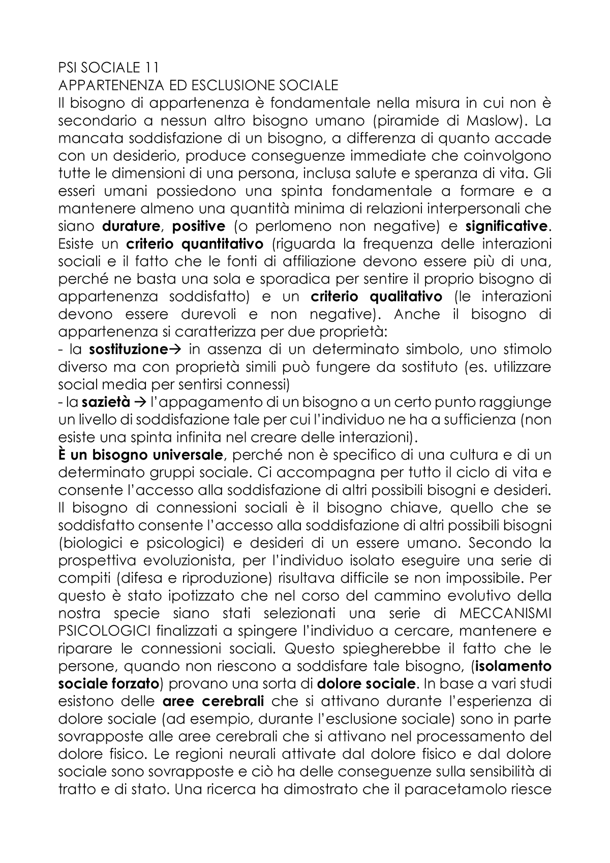 Psi Sociale 11 L1 Appunti Lezione E Riassunto Capitolo 10 Psi