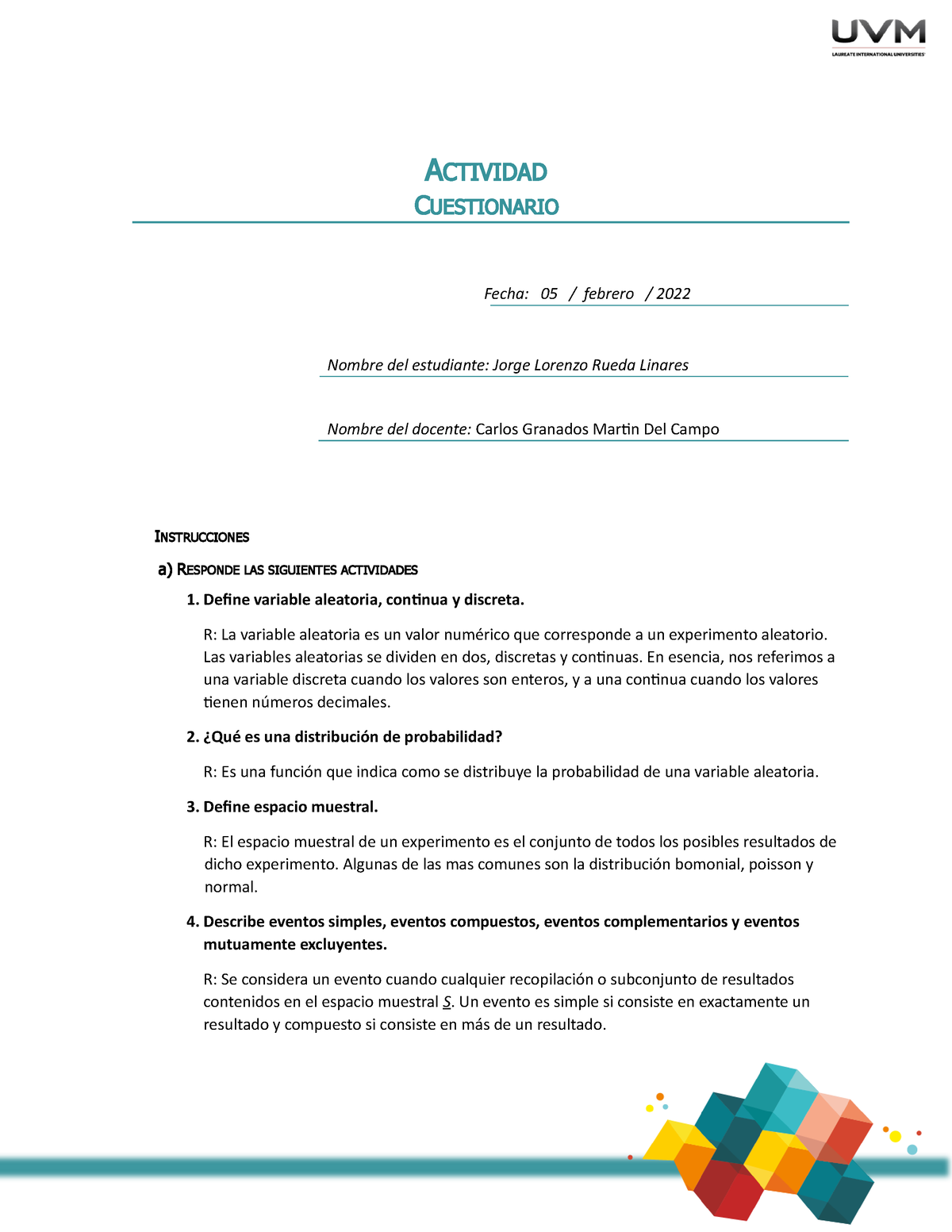 Cuestionario 2 Test Estadistica Descriptiva Uvm Studocu