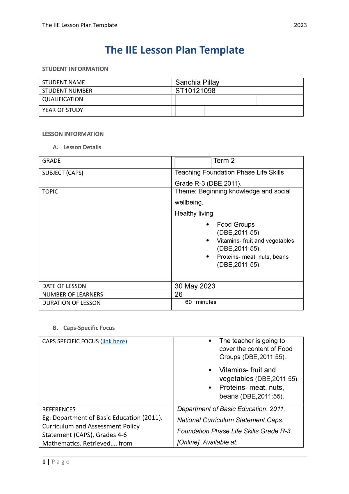 The Iie Lesson Plan Template Copy The Iie Lesson Plan Template