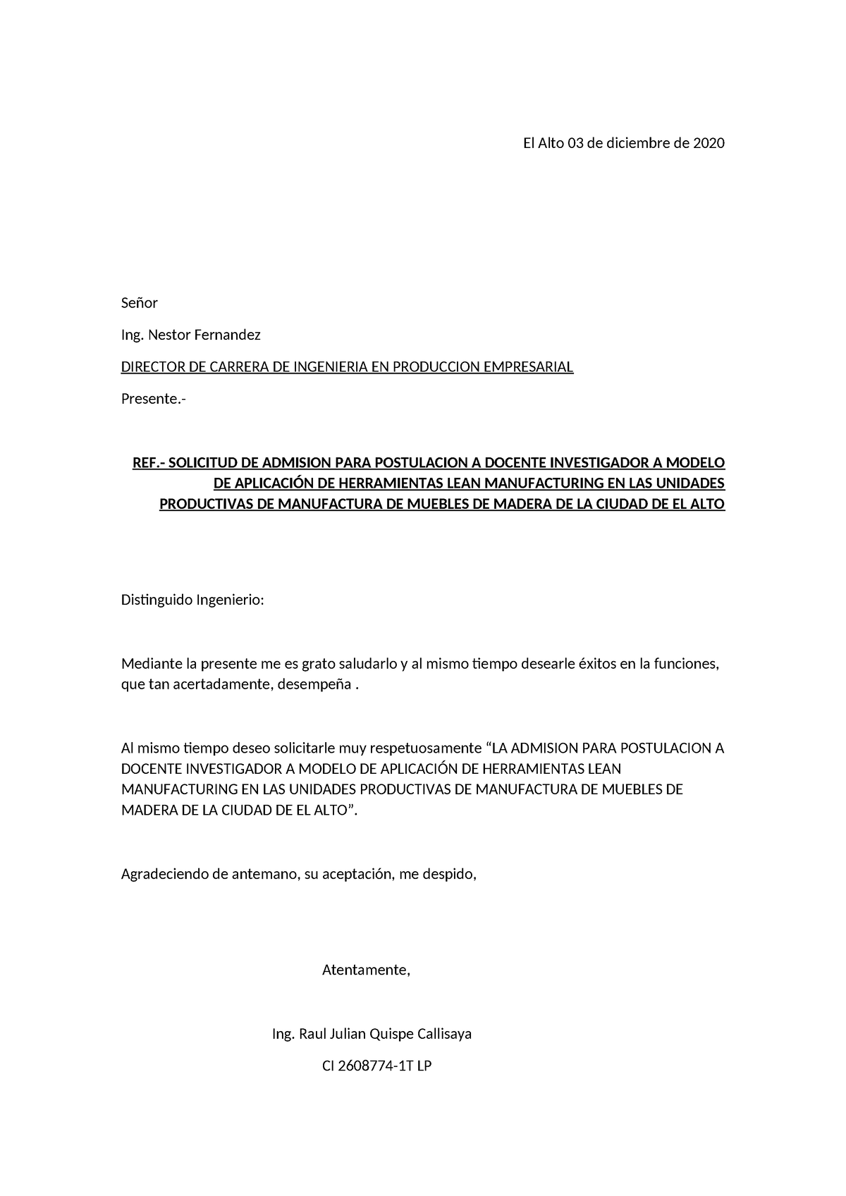 Solicitud Resumen Estructuras De Datos El Alto 03 De Diciembre De