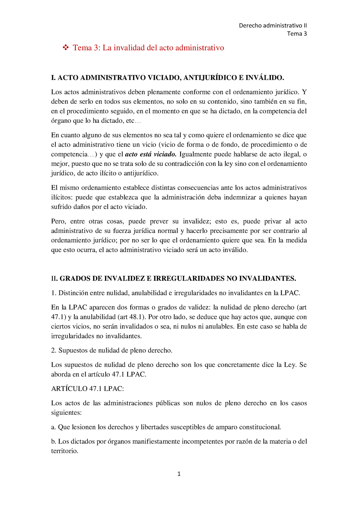 Tema 3 Apuntes 3 Tema 3 Tema 3 La Invalidad Del Acto