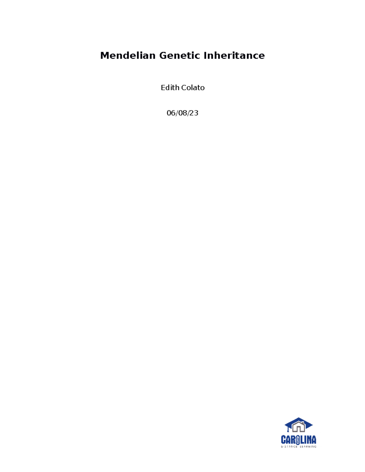 Bio 120l M6 Mendelian Genetics Lab Report 1 Mendelian Genetic