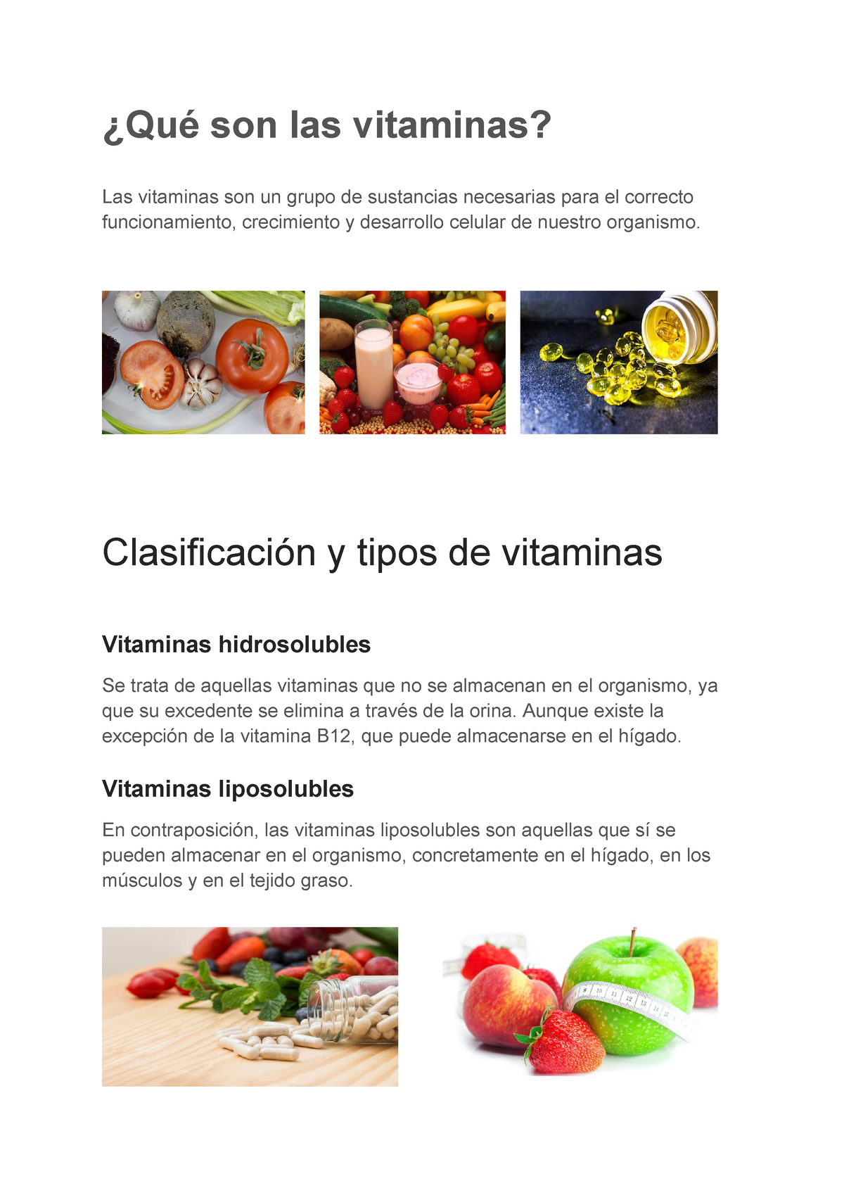 ¿qué Son Las Vitaminas Clasificación Y Tipos De Vitaminas Vitaminas