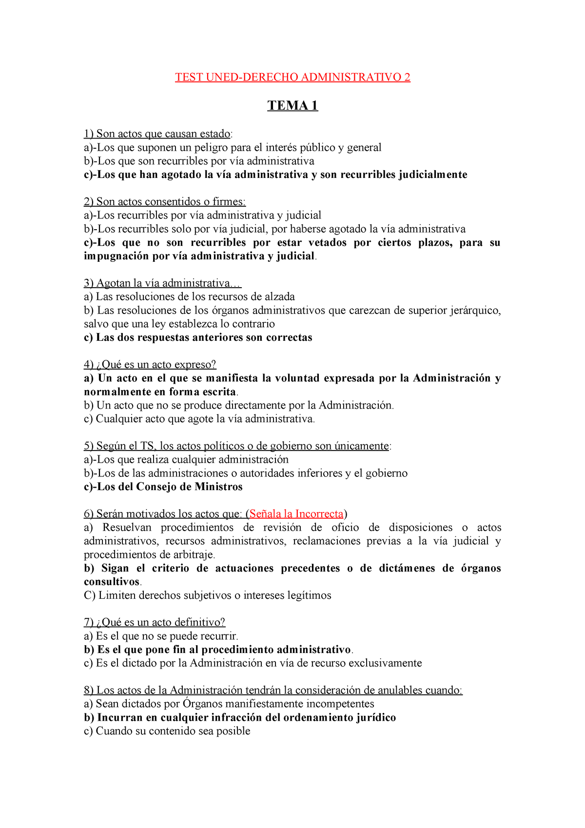 250515056 Test Administrativo Ii Test Uned Derecho Administrativo 2