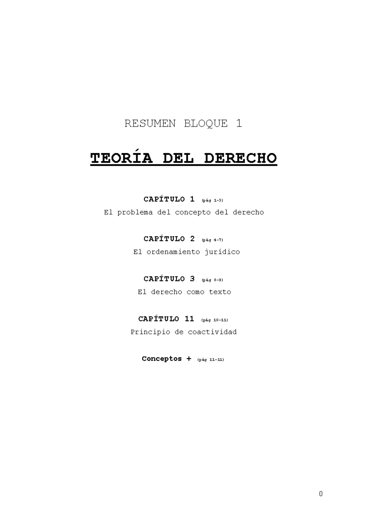 Bloque 1 Teoria General Derecho Resumen Bloque 1 TeorÍa Del Derecho