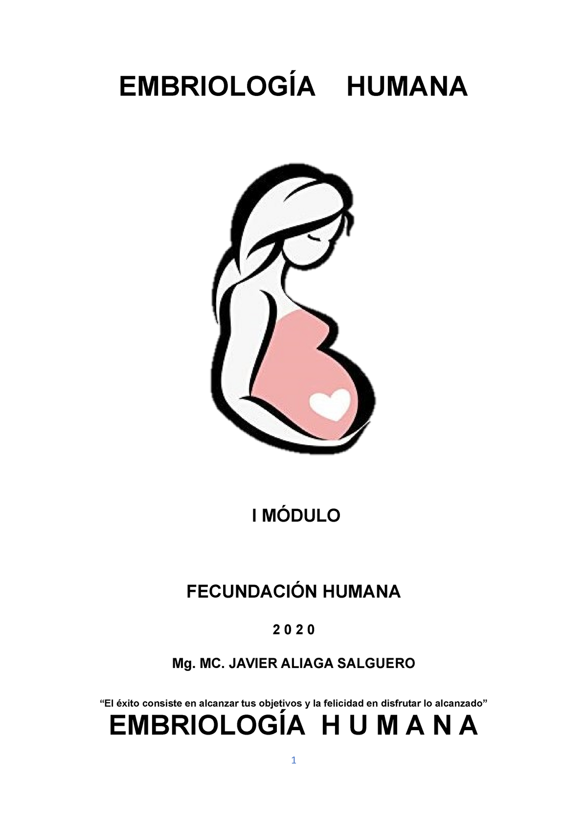 GuÍa N° 01 Sistema Reproductor EmbriologÍa Humana I MÓdulo