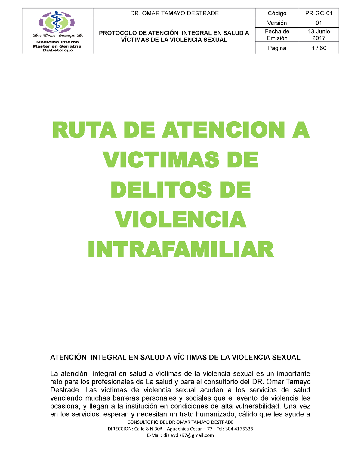 La Atención Integral En Salud A Víctimas De La Violencia Sex Ruta De