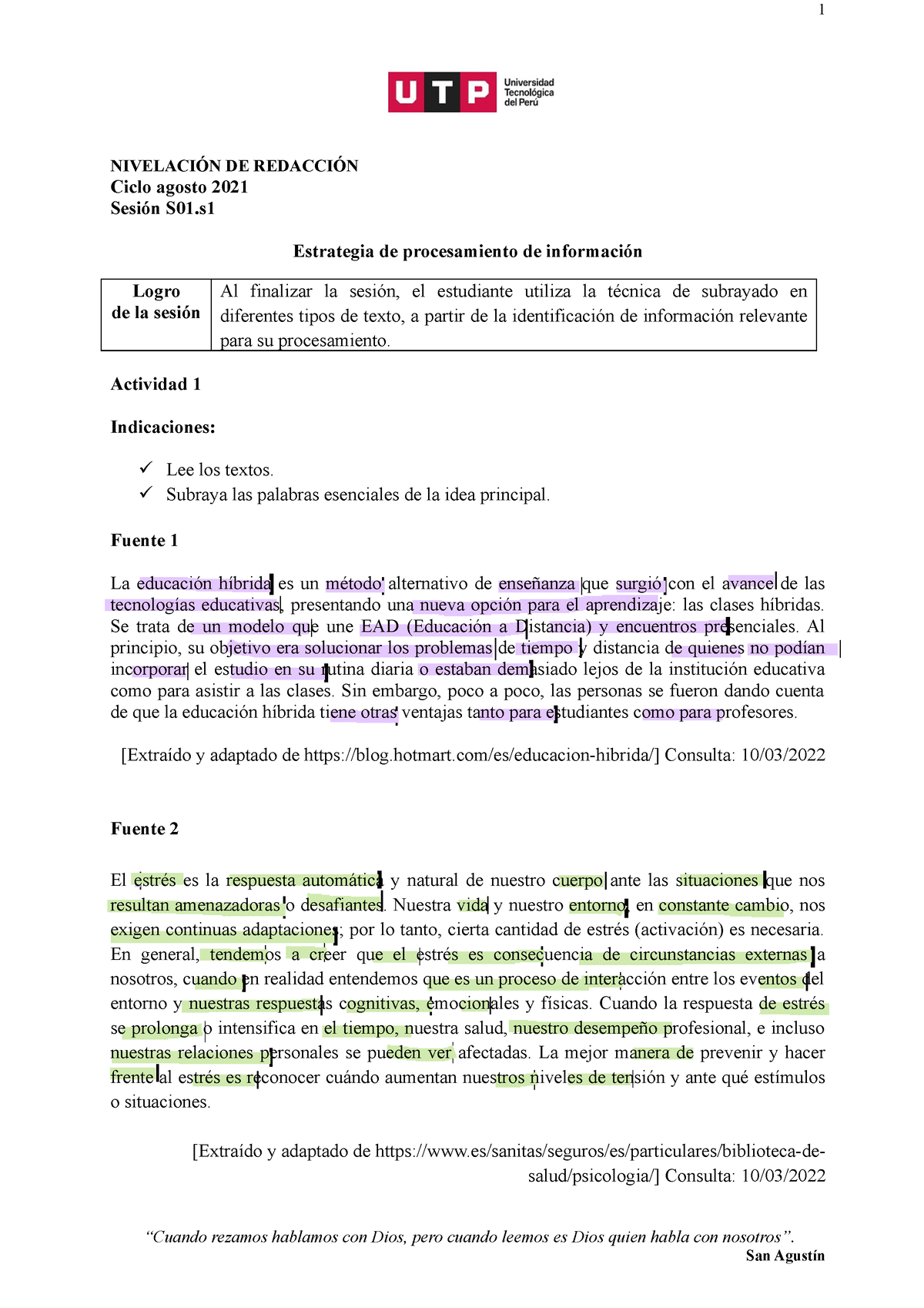 Semana 1 Nivelacion De Redaccion 1 NivelaciÓn De RedacciÓn Ciclo