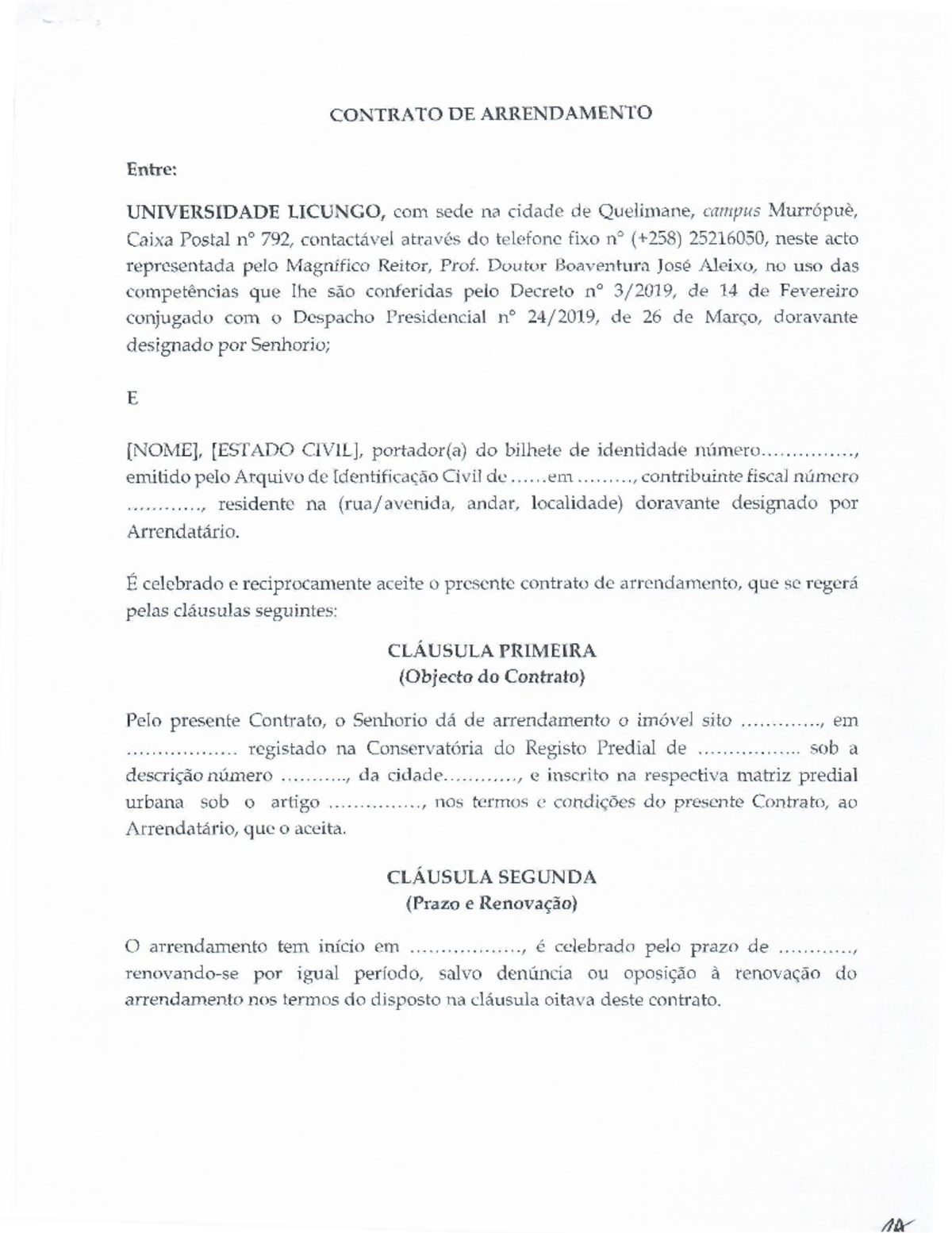 Contrato De Arrendamento De Casas 0 Arrendamento Tem Inicio Em E